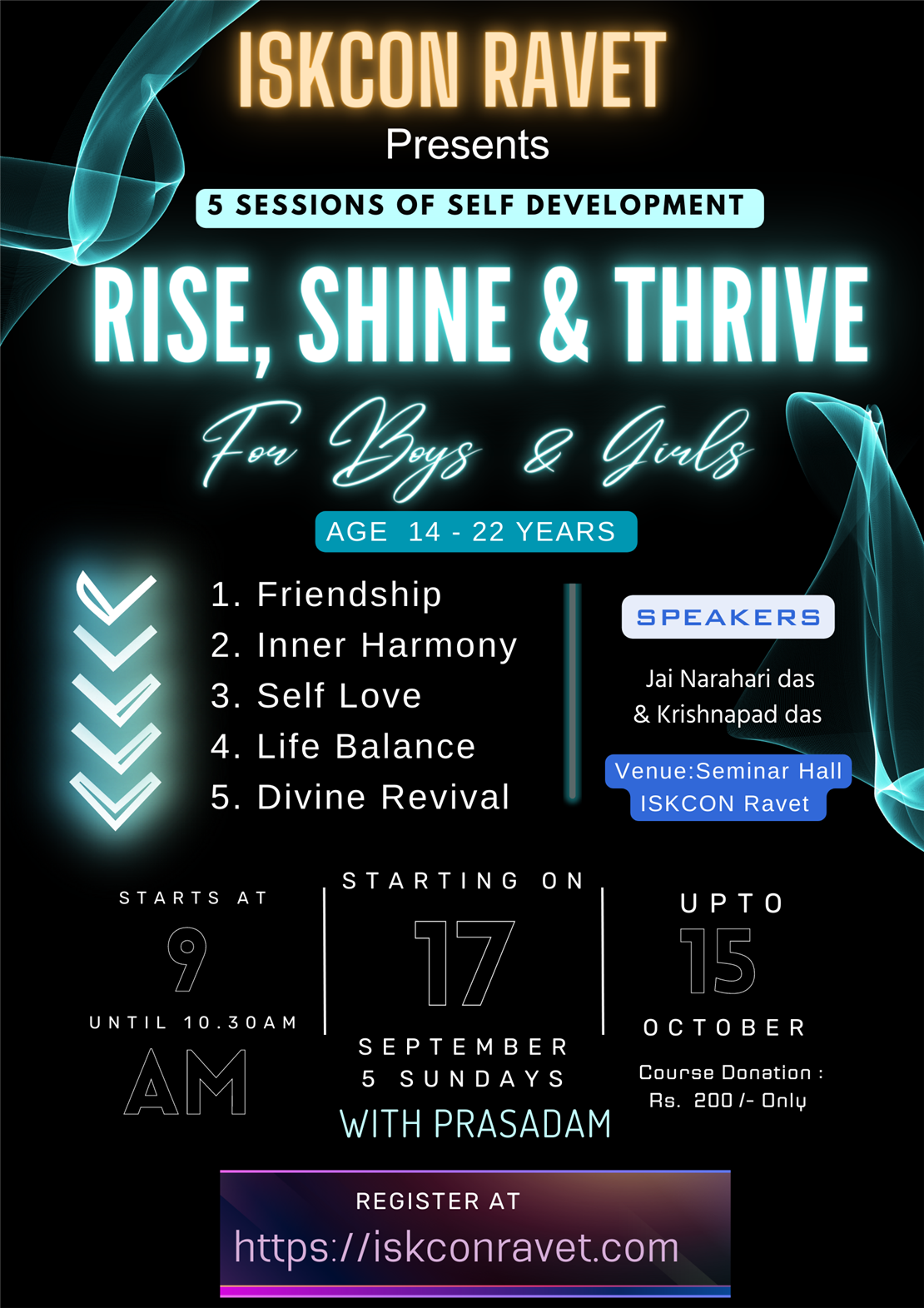 Rise Shine And Thrive - For Boys and Girls - Sri Govind Dham, ISKCON, Ravet - Official Website